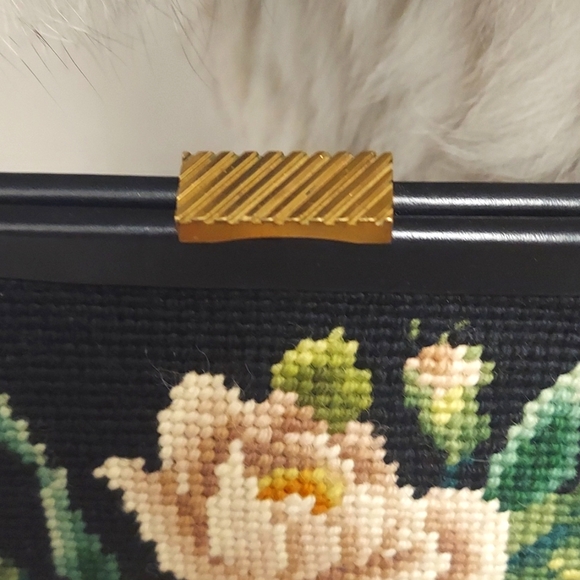 Vintage | Bags | Vintage Floral Needlepoint Roses Satchel | Poshmark